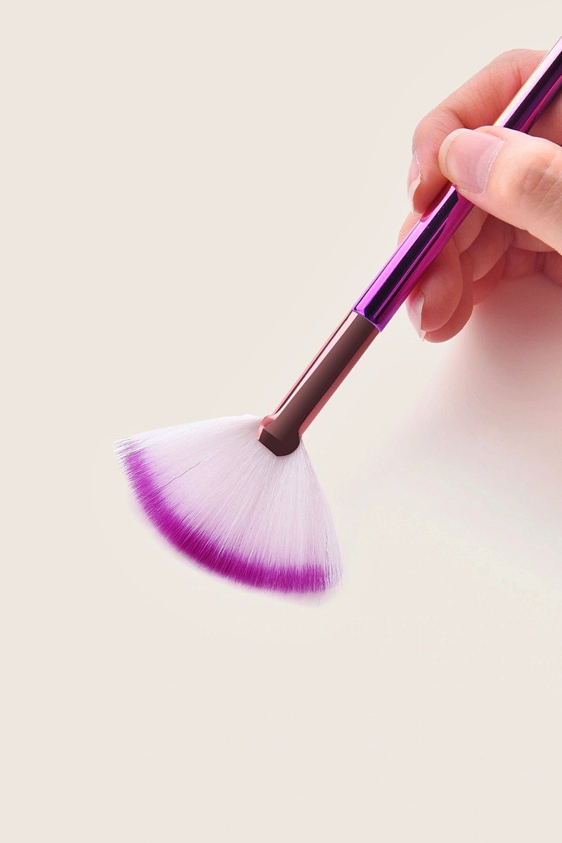 Set de 10 brochas fan shaped - morado - BONITAS